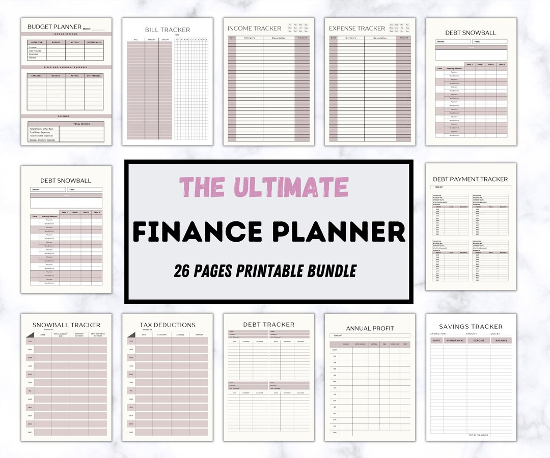 Finance Planner Bundle - Personal Budget Tracker - Printable Financial ...