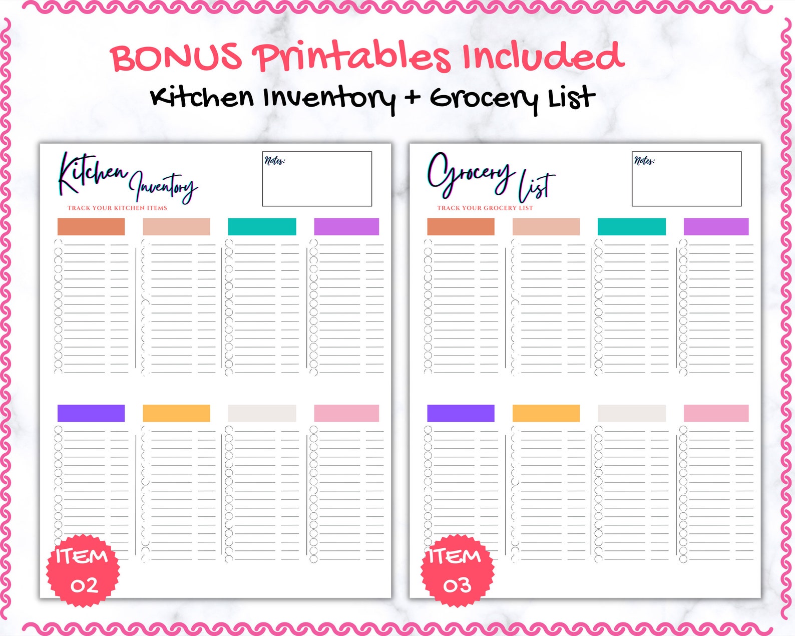 Digital Meal Tracker | Meal Planner and Grocery List | Printable ...