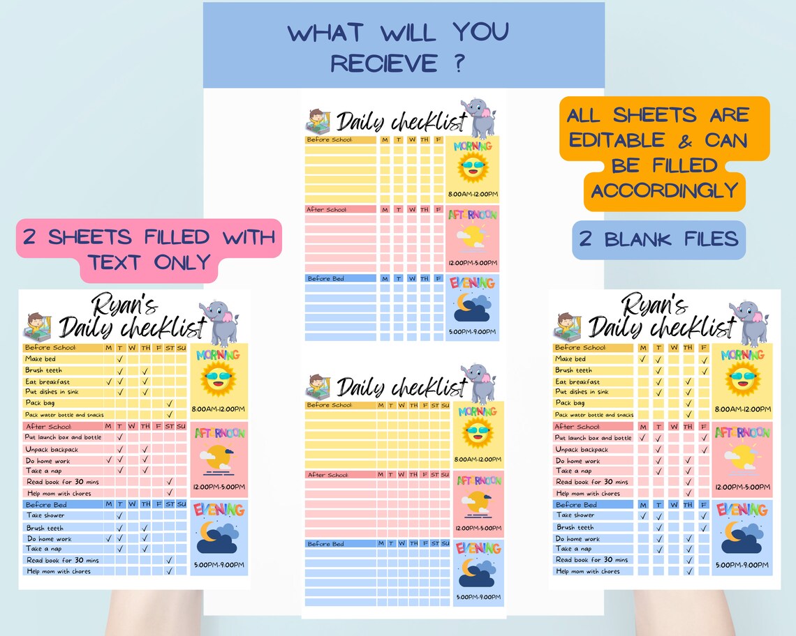 Ultimate Kids Daily Routine Checklist | Digital Kids Responsibility ...