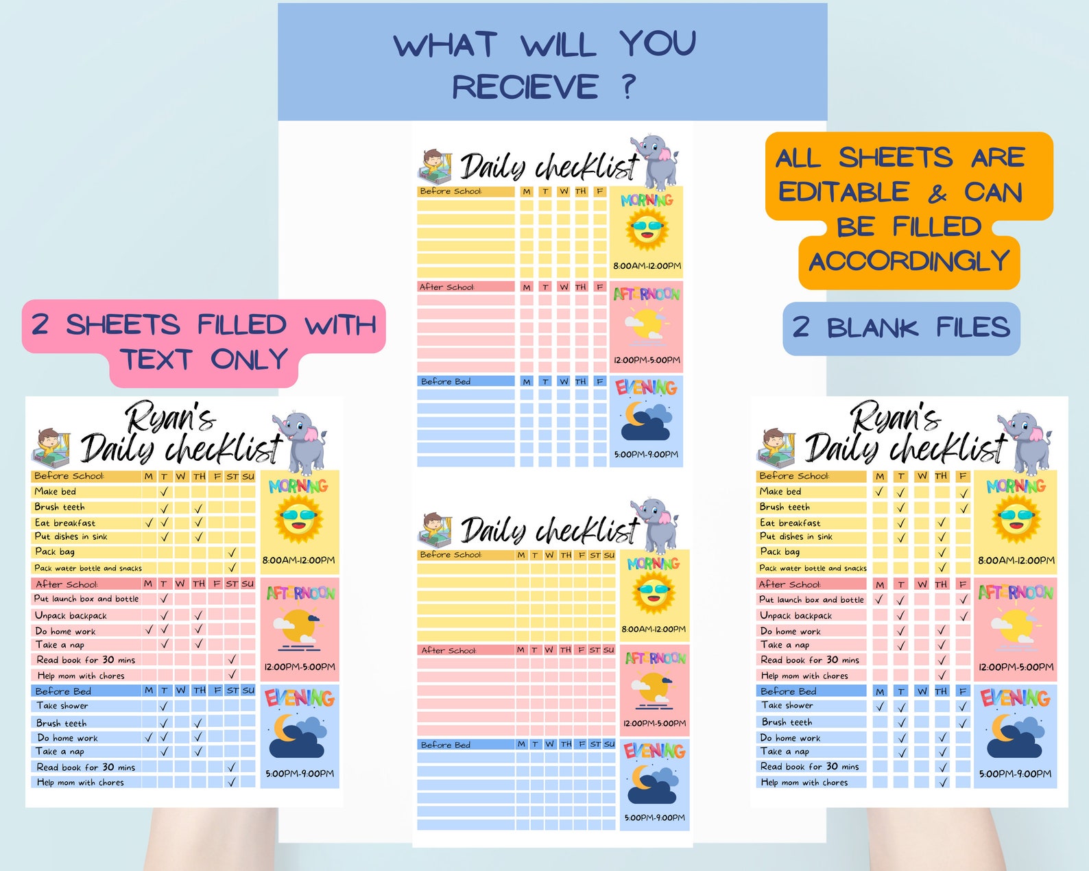 Ultimate Kids Daily Routine Checklist | Digital Kids Responsibility ...