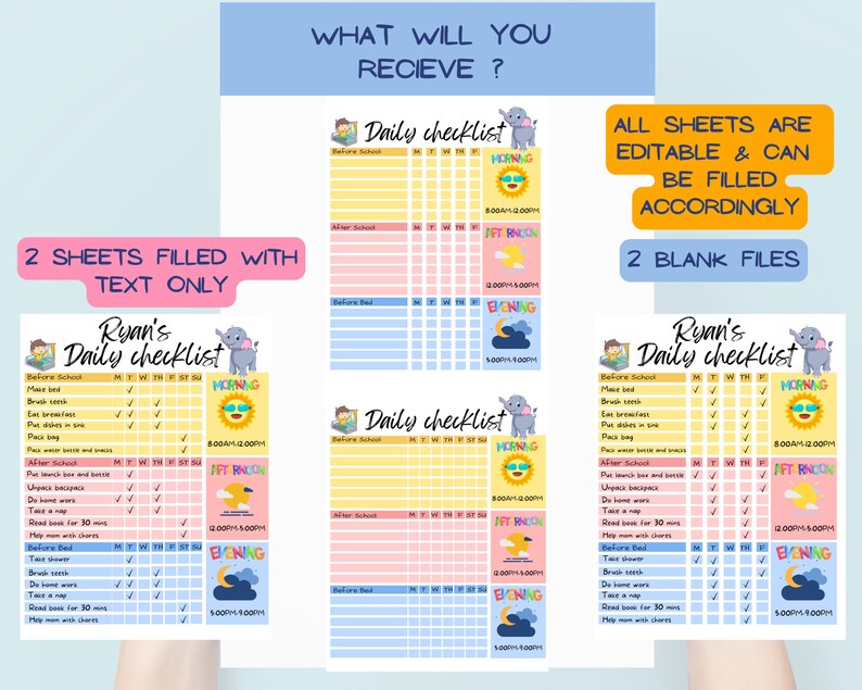 Ultimate Kids Daily Routine Checklist | Digital Kids Responsibility ...