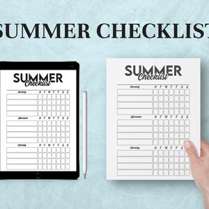 Printable Summer Weekly Checklist Template | Daily Routine Checklist ...