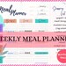 Digital Meal Tracker Meal Planner and Grocery List Printable Planner ...