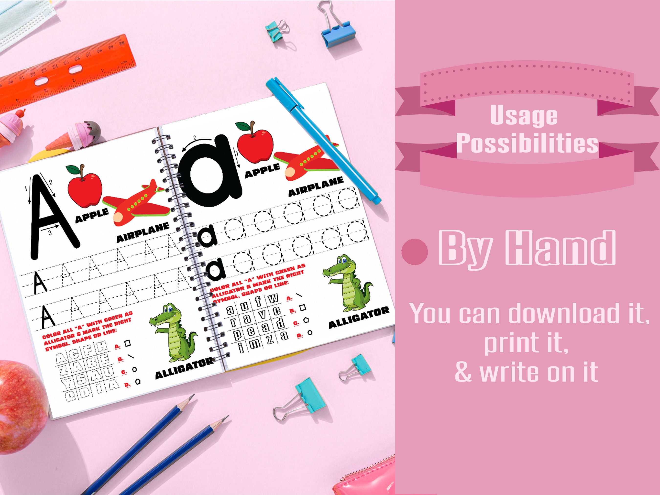 Alphabet Worksheets Bundle Printable Uppercase & Lowercase Template ...