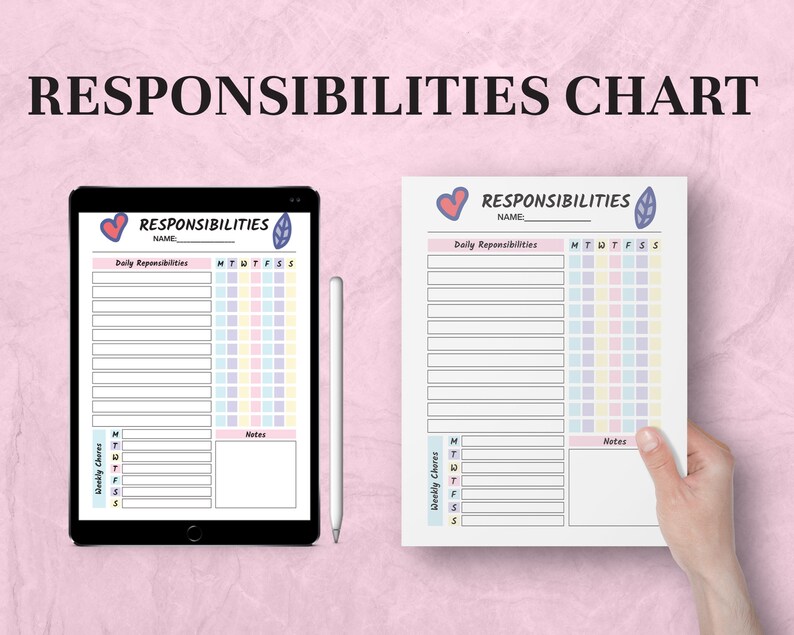 Ultimate Kids Responsibility Chart | Kids Daily Routine Checklist ...