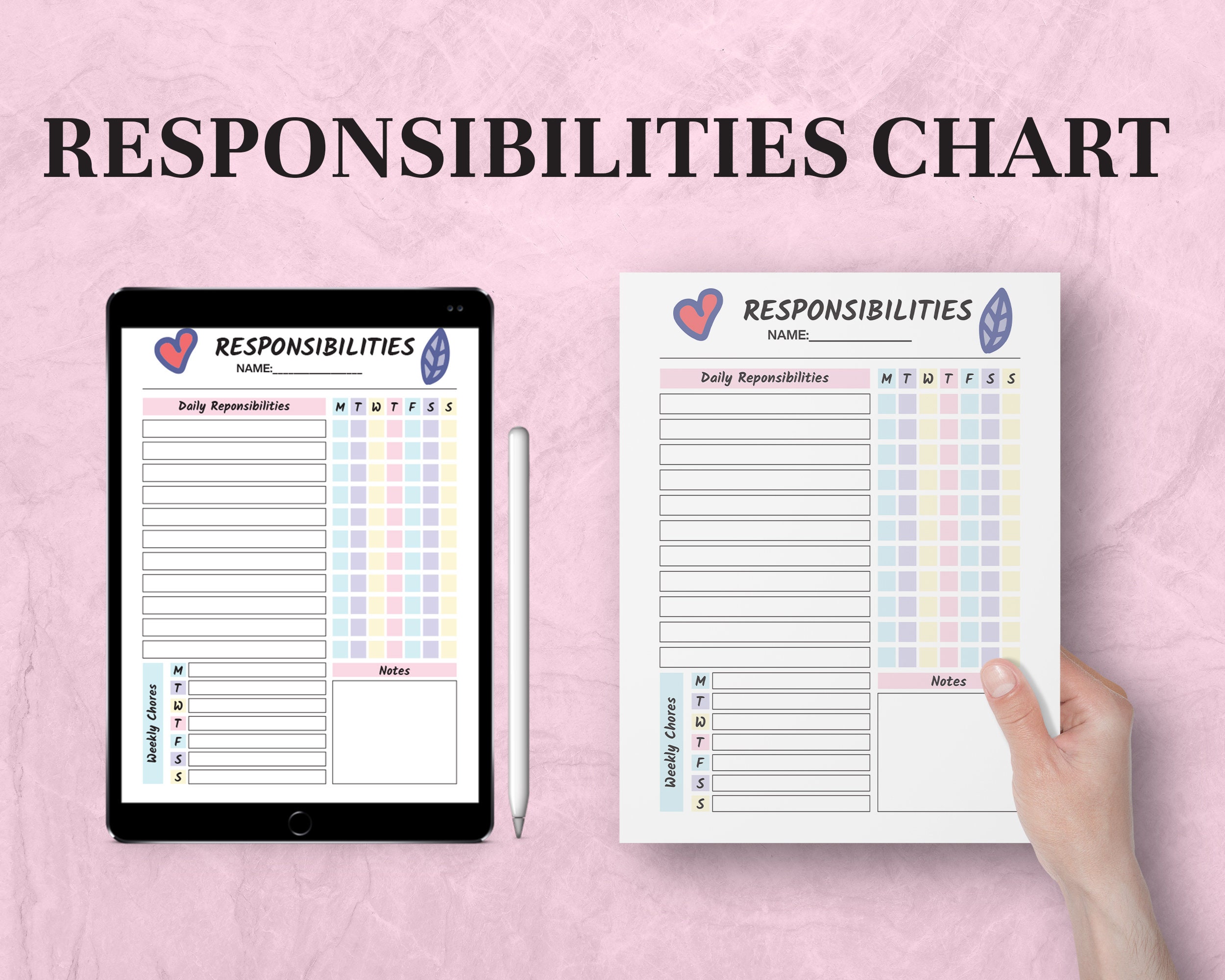 Ultimate Kids Responsibility Chart | Kids Daily Routine Checklist ...