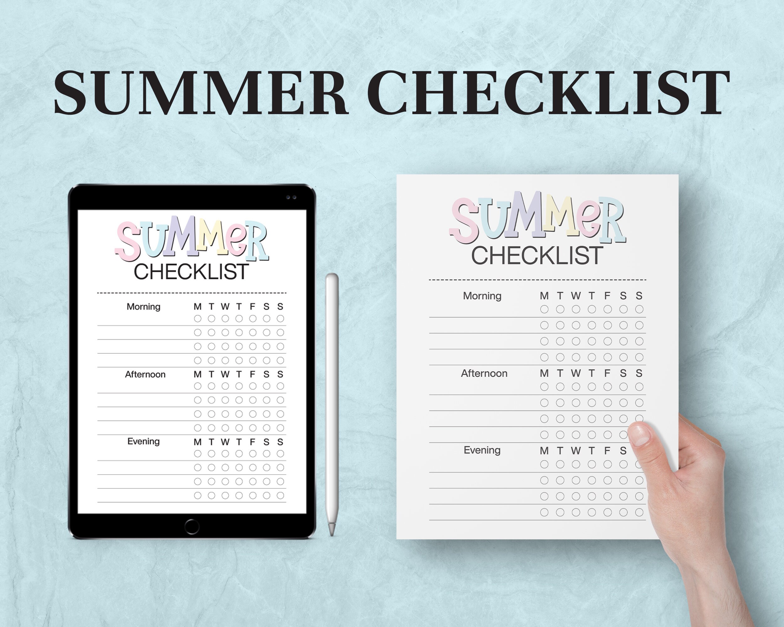 Printable Summer Weekly Checklist Template Daily Routine Checklist Kids ...