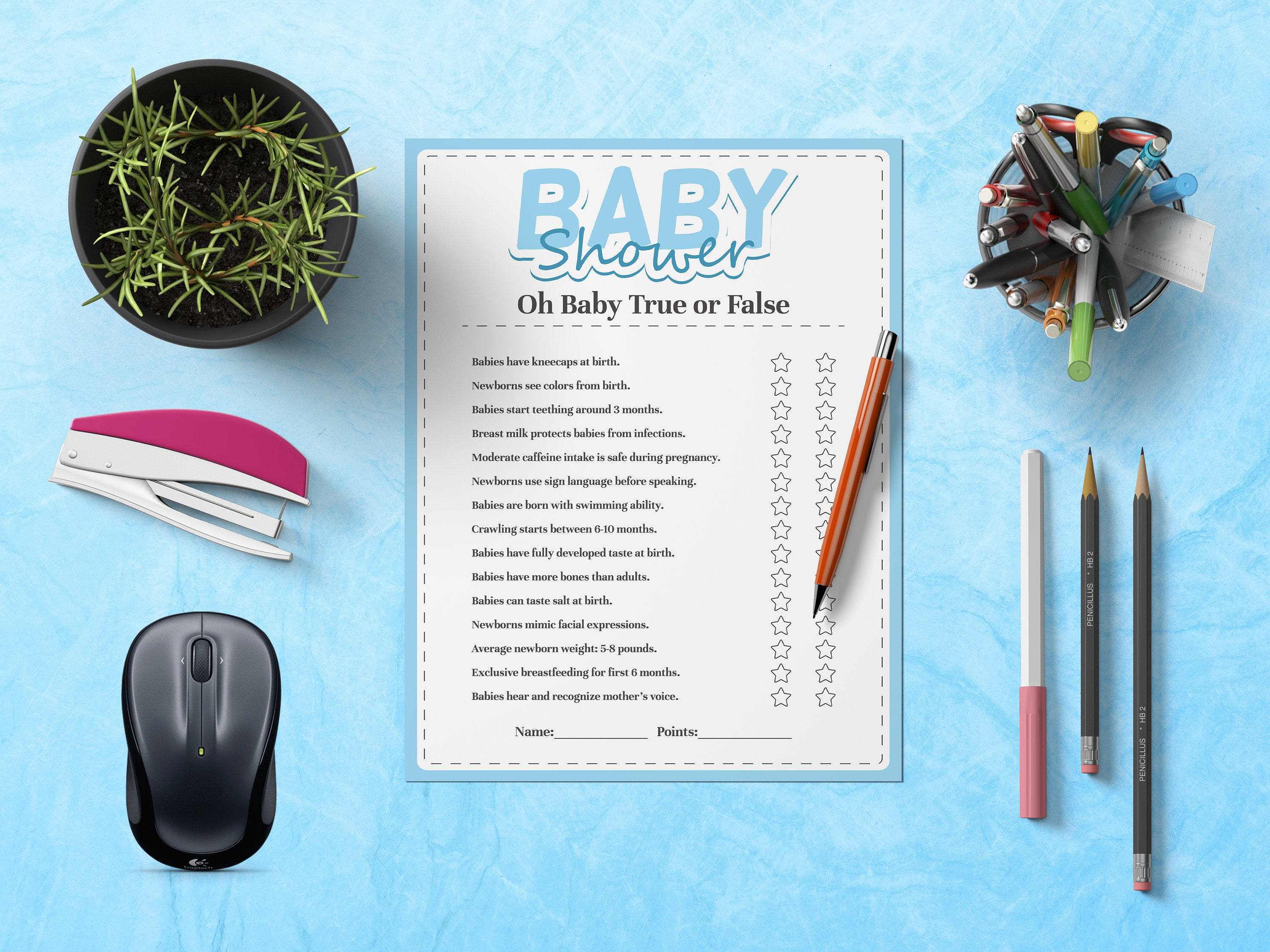 Ultimate Baby Shower Game Printable True or False | Baby Shower Games ...
