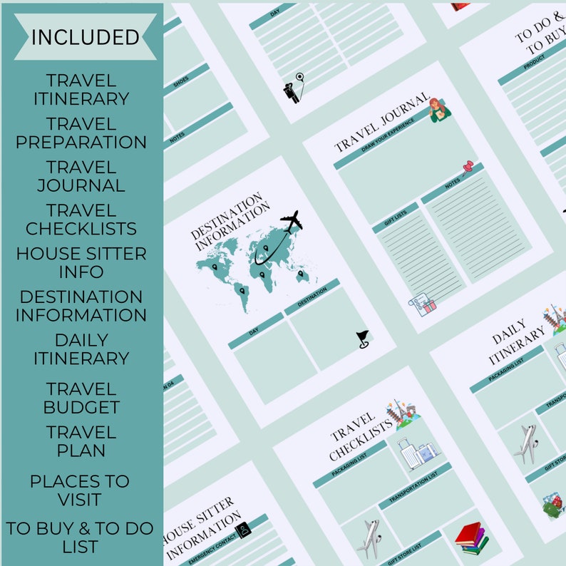 Editable Travel Planner Template | Trip Itinerary Planner | Canva ...