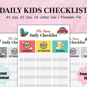 Ultimate Kids Daily Routine Checklist | Digital Kids Responsibility ...
