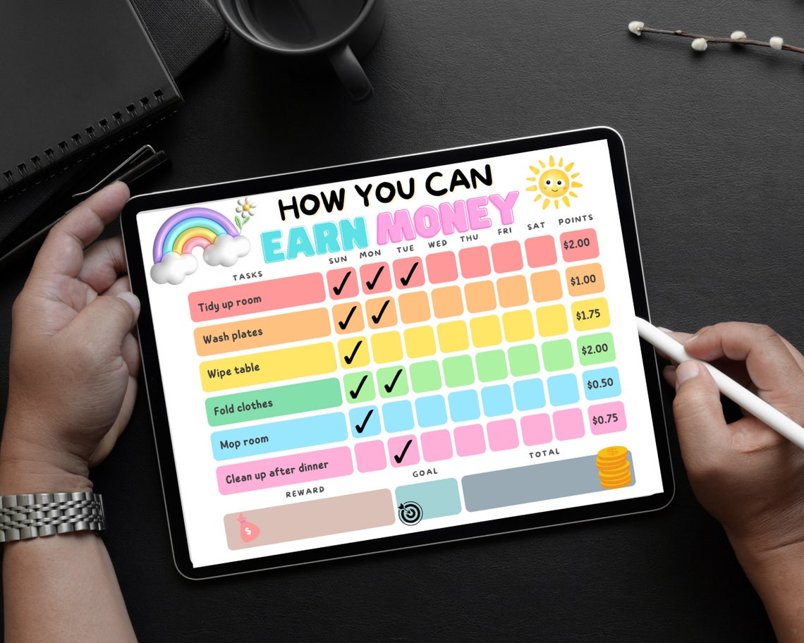 Earn Money Chore Chart Printable | Chart for Kids | Printable Chore ...