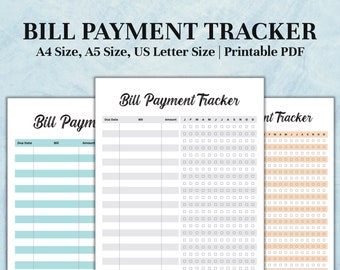 Printable Bill Payment Tracker Bill Payment Checklist Template Yearly ...