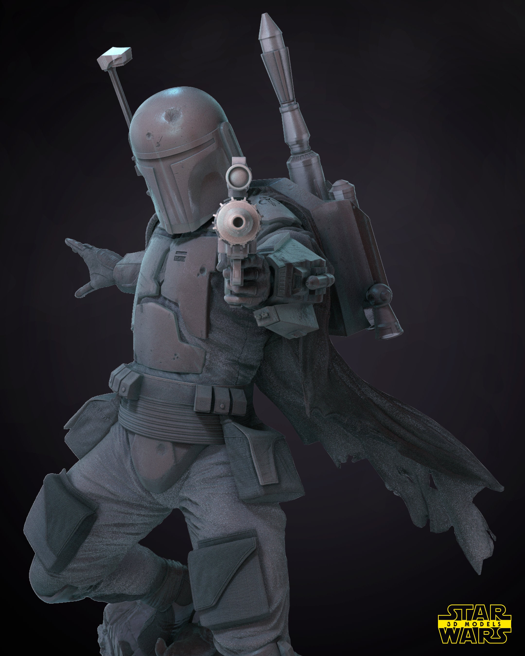 Boba Fett 3D Printed Model. - Etsy