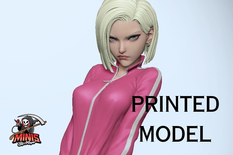 Fan Art Android 18 3D Printed Model. - Etsy
