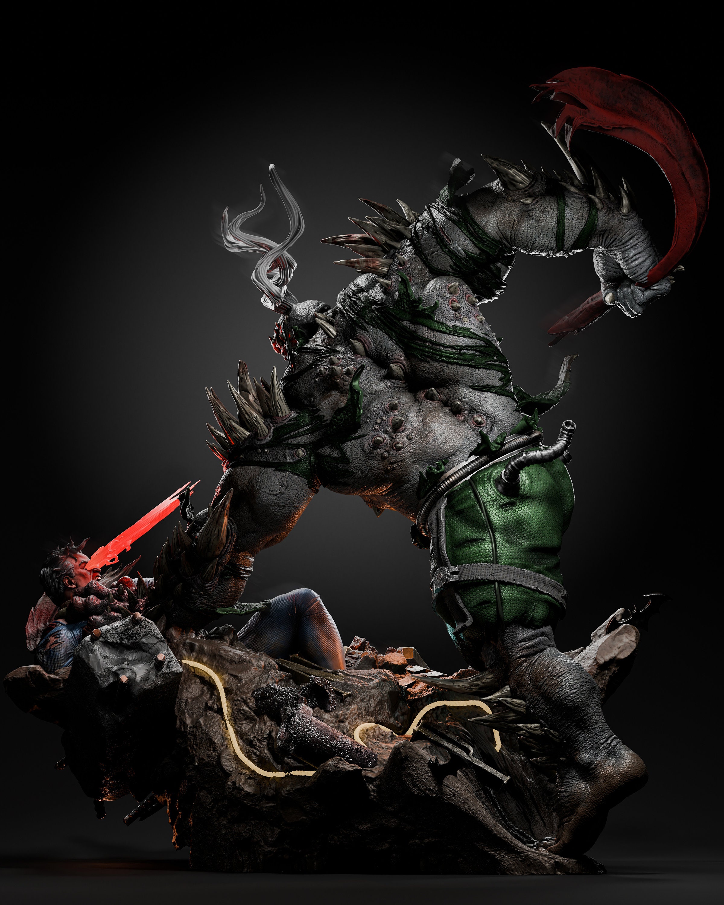 Fan Art DOOMSDAY 3D Printed Model W/SUPERMAN - Etsy Canada