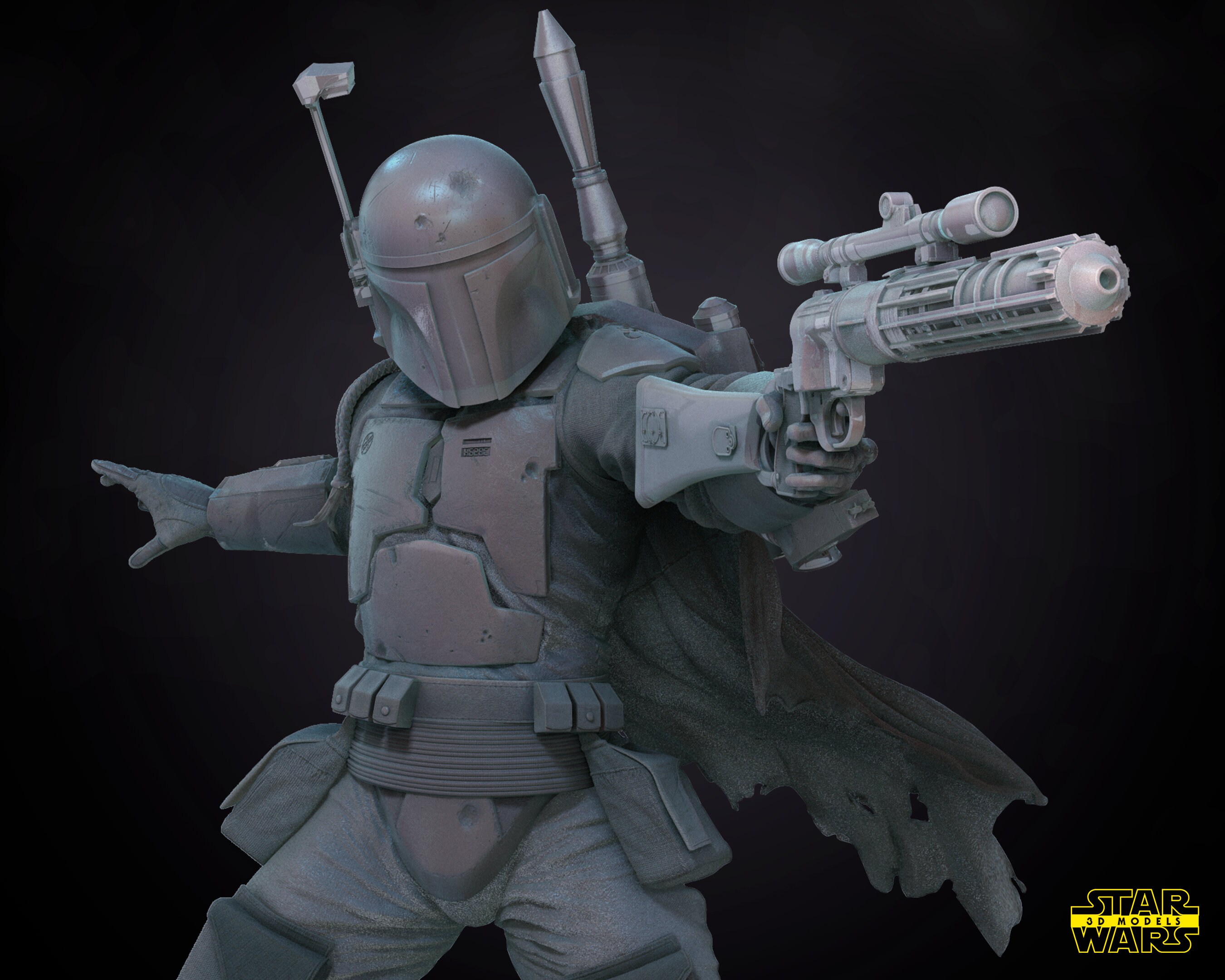 Boba Fett 3D Printed Model. - Etsy