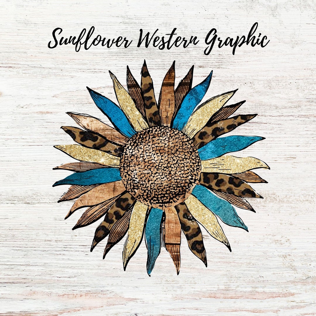 Sunflower Western Graphic PNG Transparent Background - Etsy