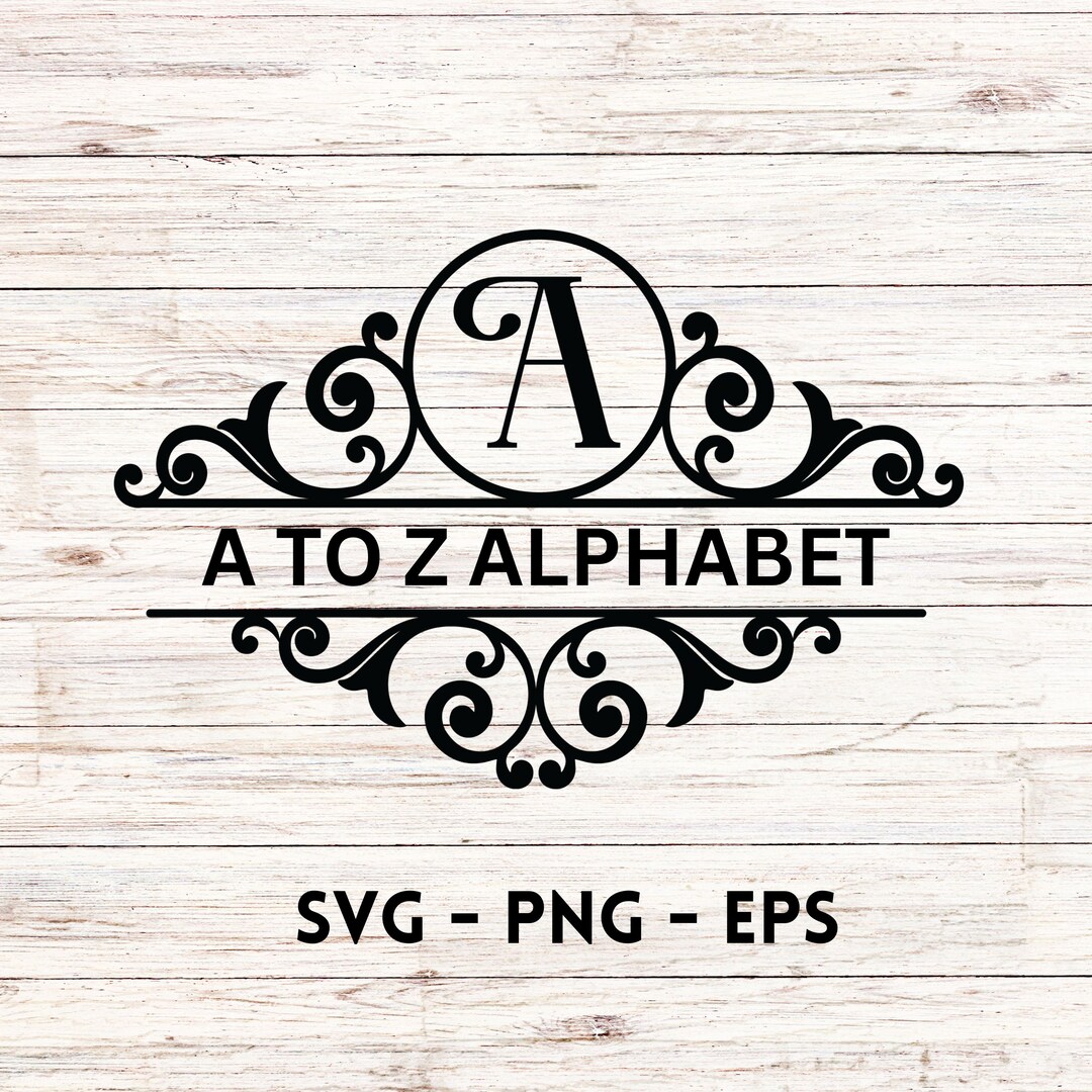 Split Alphabet Svg Monogram 26 Letters Alphabet Svg Files - Etsy