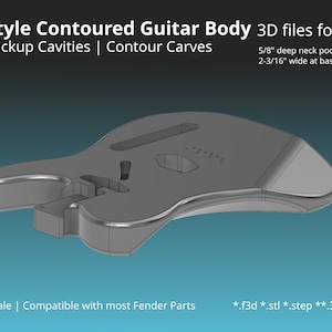 Contoured Tele Style Guitar Body CAD Files: CNC Build (digital Download ...