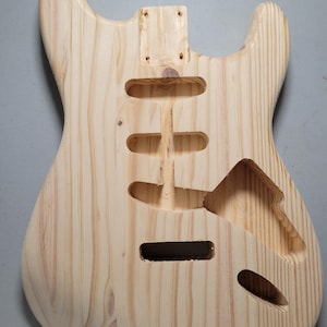 Stratocaster Style Guitar Body | Unfinished | Pine Ash Alder Poplar ...
