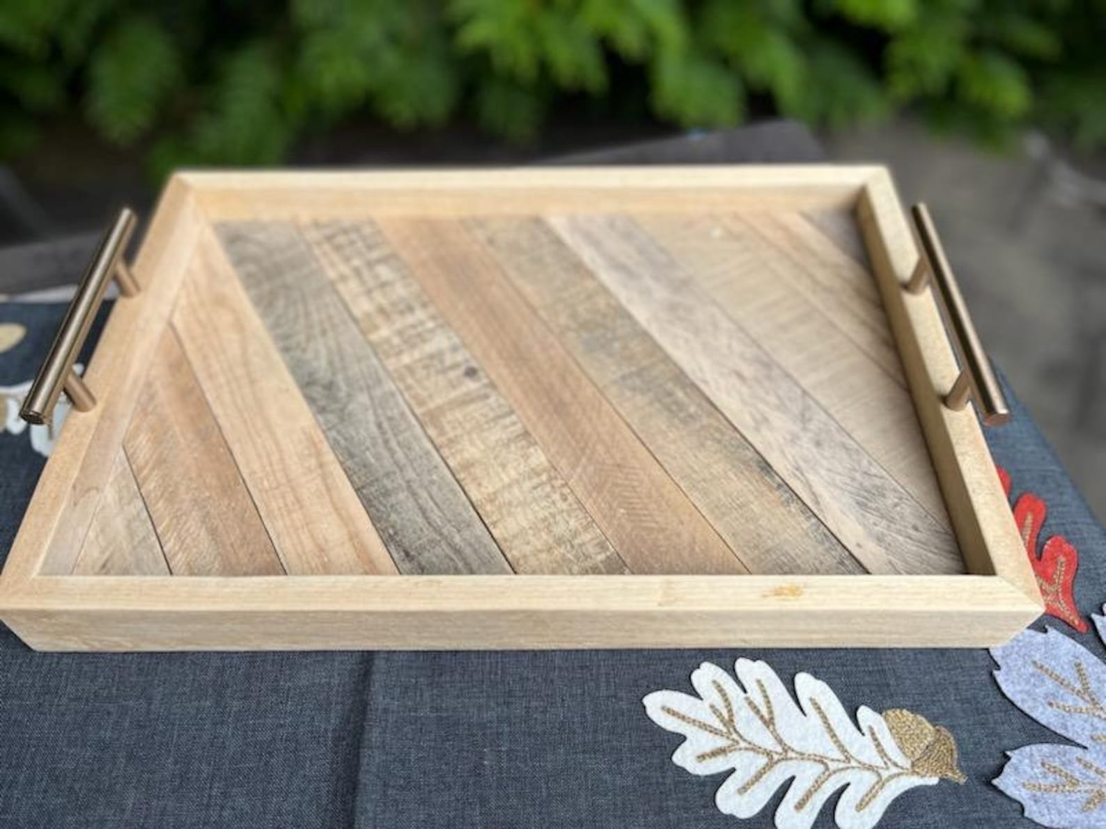 Wooden Farmhouse Decorative Ottoman Tray, Wooden Tray, Serving Tray ...