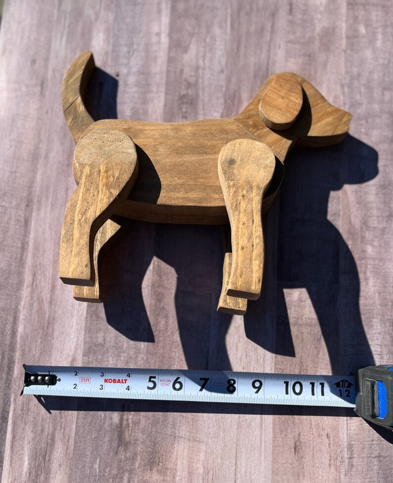 Handcrafted Wooden Standing Lab, Sculpture Rustic Decorative Wooden 3D ...