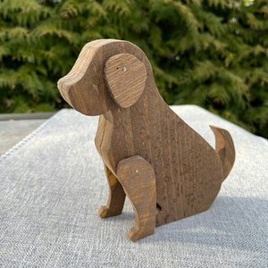 Rustic Reclaimed Wooden 3D Dog, Reclaimed Wood Dog, Tabletop Puppy ...