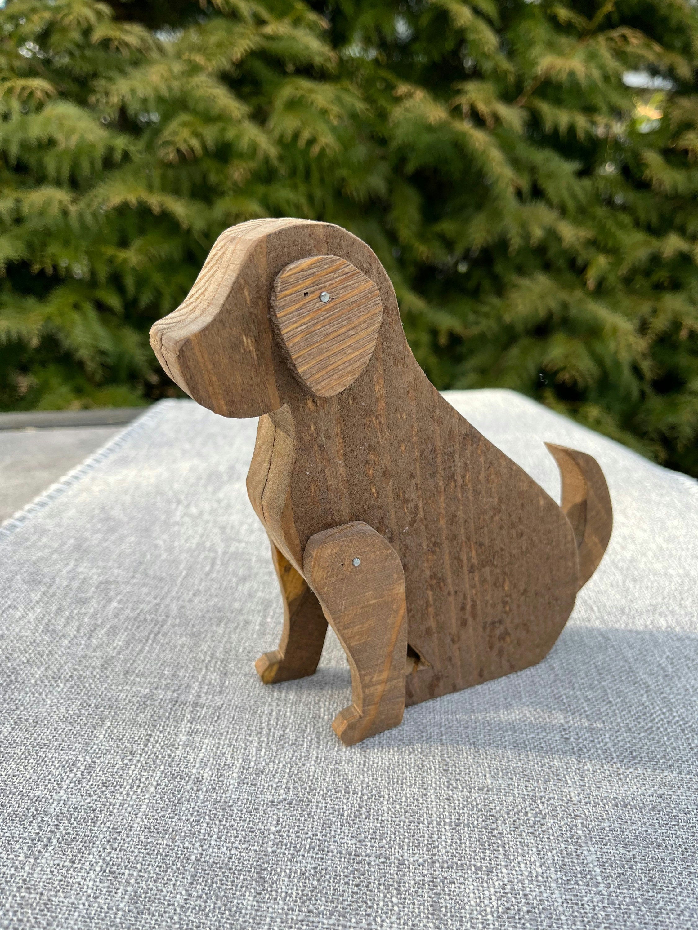 Rustic Reclaimed Wooden 3D Dog, Reclaimed Wood Dog, Tabletop Puppy ...