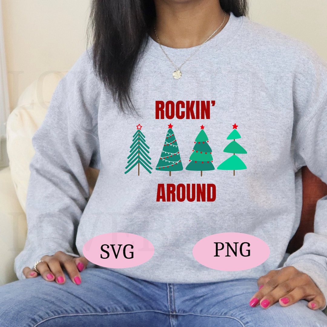 Rocking Around the Christmas Tree SVG PNG: Jolly Merry Design (digital ...
