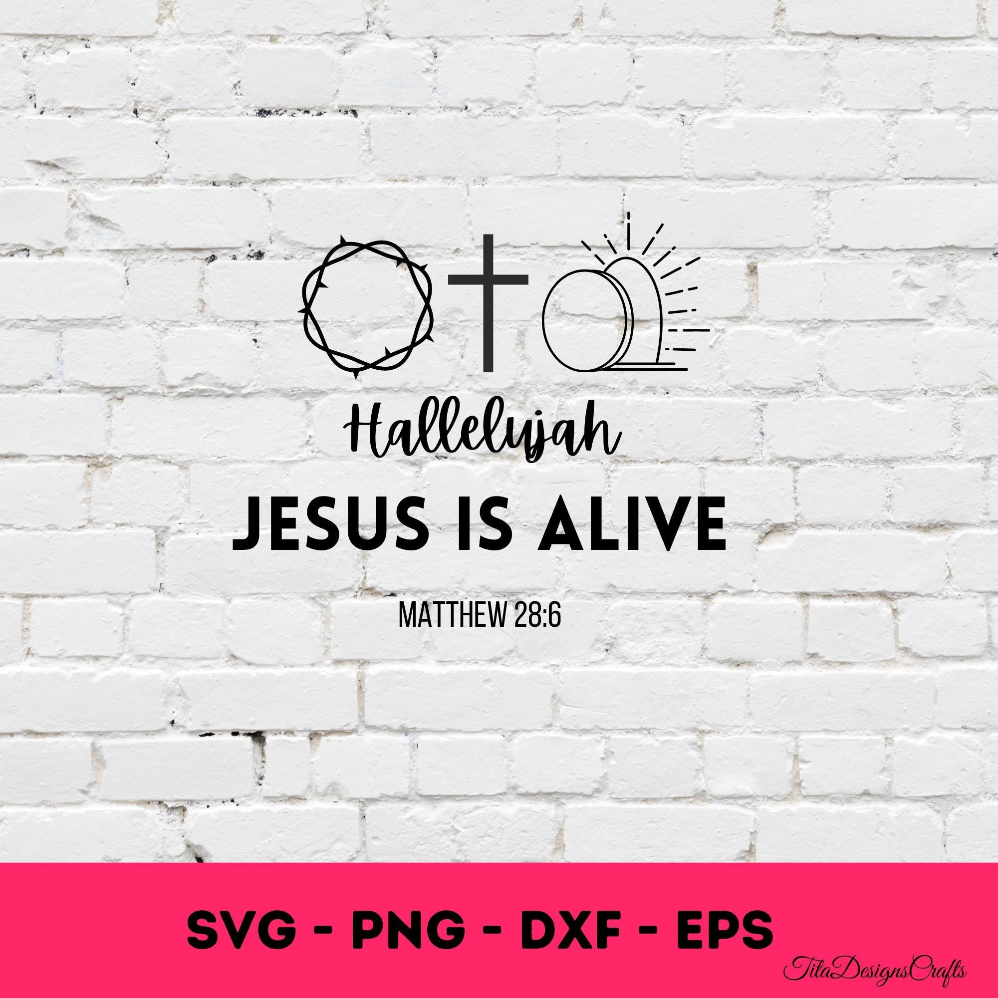 Jesus is Alive Svg, He is Risen Svg, Bible Verse Svg, Christian Easter ...