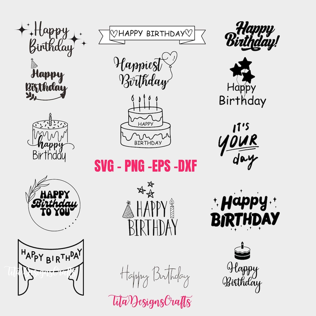Happy Birthday Svg Bundle | Birthday Party Svg | Birthday Cake Svg ...