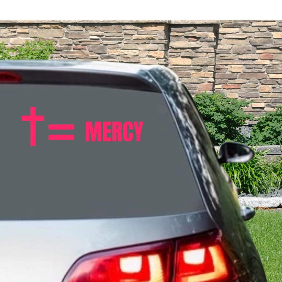 Cross Equal Mercy Decal, Jesus Cross Decal, Cross Car Decal, Cross ...