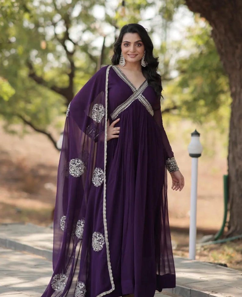 Alia Cut Anarkali Gown With Dupatta Set | Festive Diwali Wear | Elegant ...