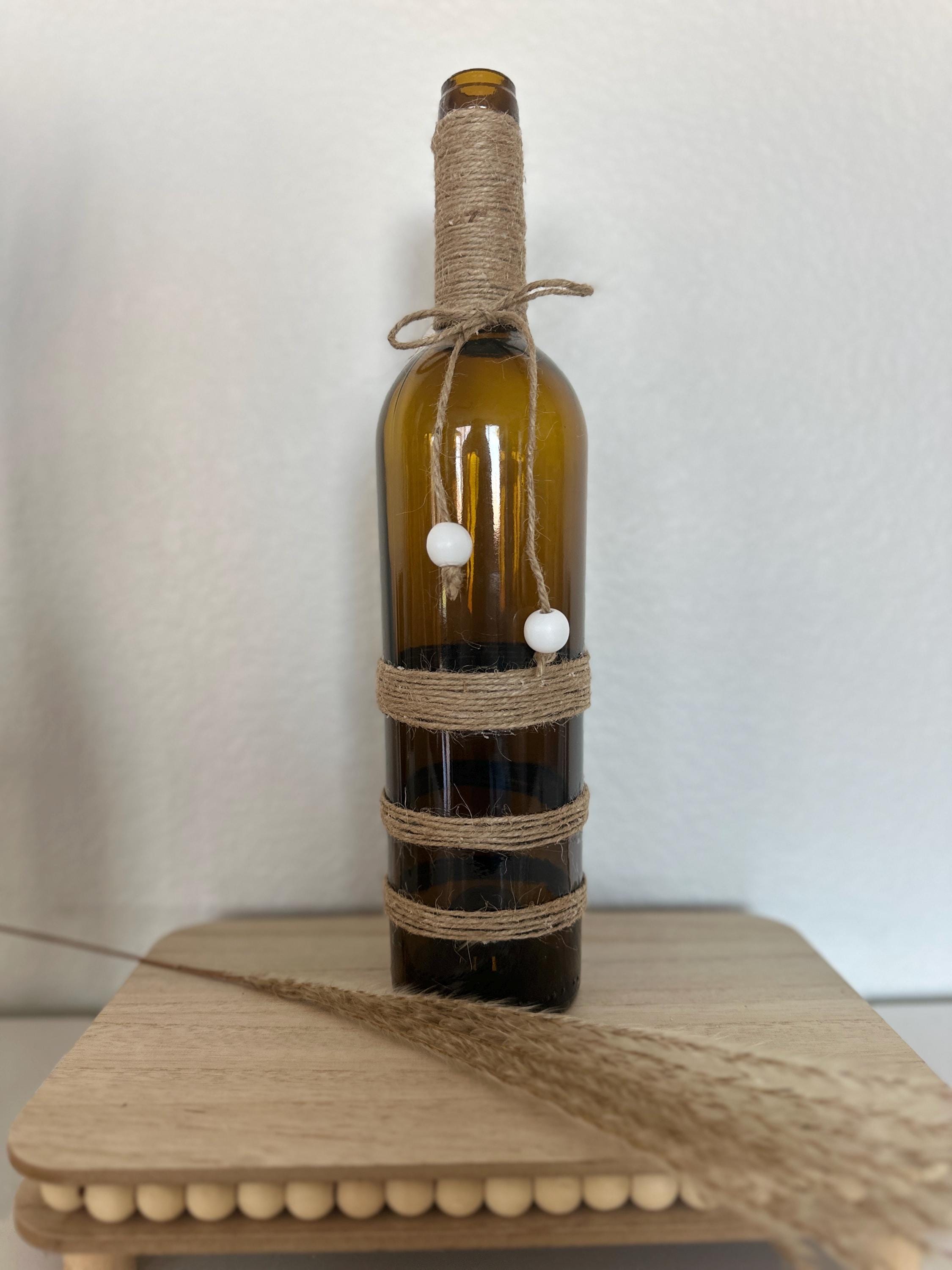 Rustic Wine Bottle Decor: Jute Twine Centerpiece, Modern Farmhouse ...