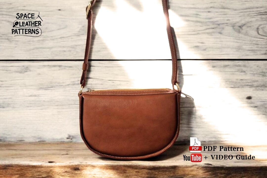 Leather Baguette Bag Pattern (PDF & Video Guide) - Shoulder Bag Hand ...