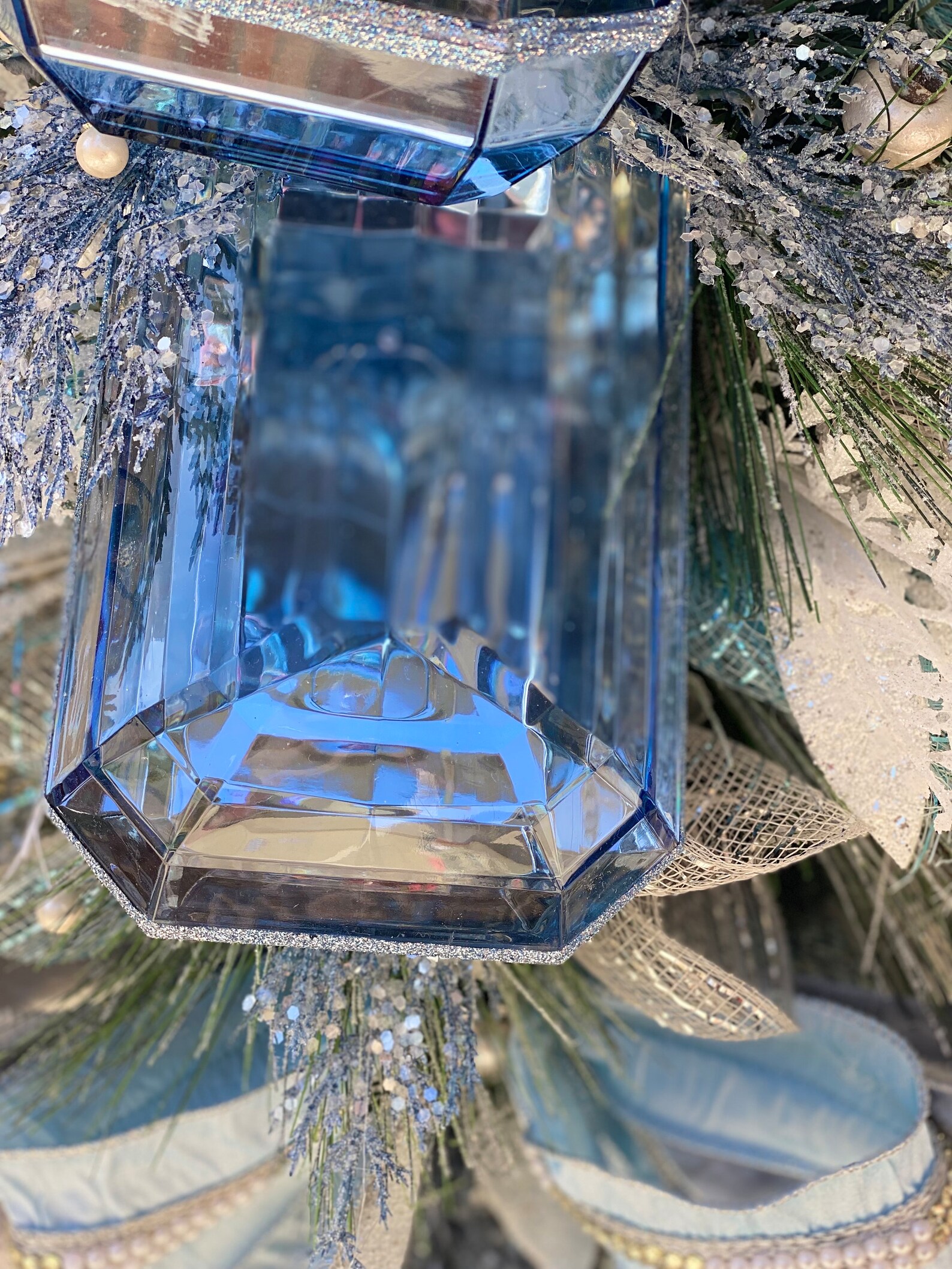 Glam Christmas Swag, Blue Christmas Swag, Winter Wreath, Jewel Wreath ...