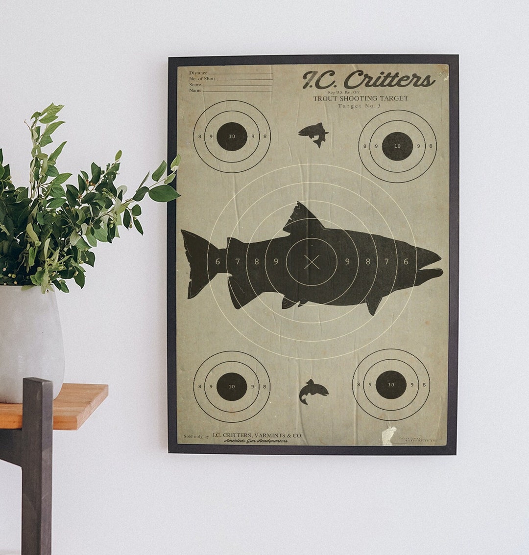 TROUT Shooting Target Western Fishing Hunting Wilderness Signage Print ...