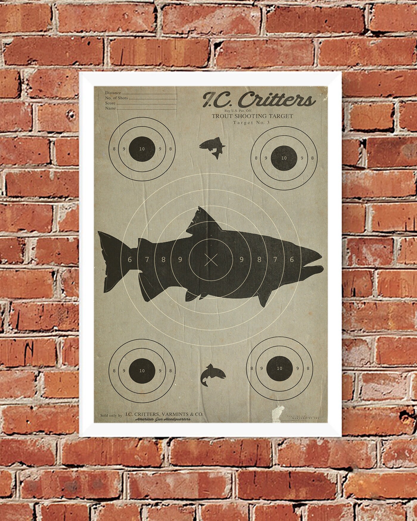 TROUT Shooting Target Western Fishing Hunting Wilderness Signage Print ...