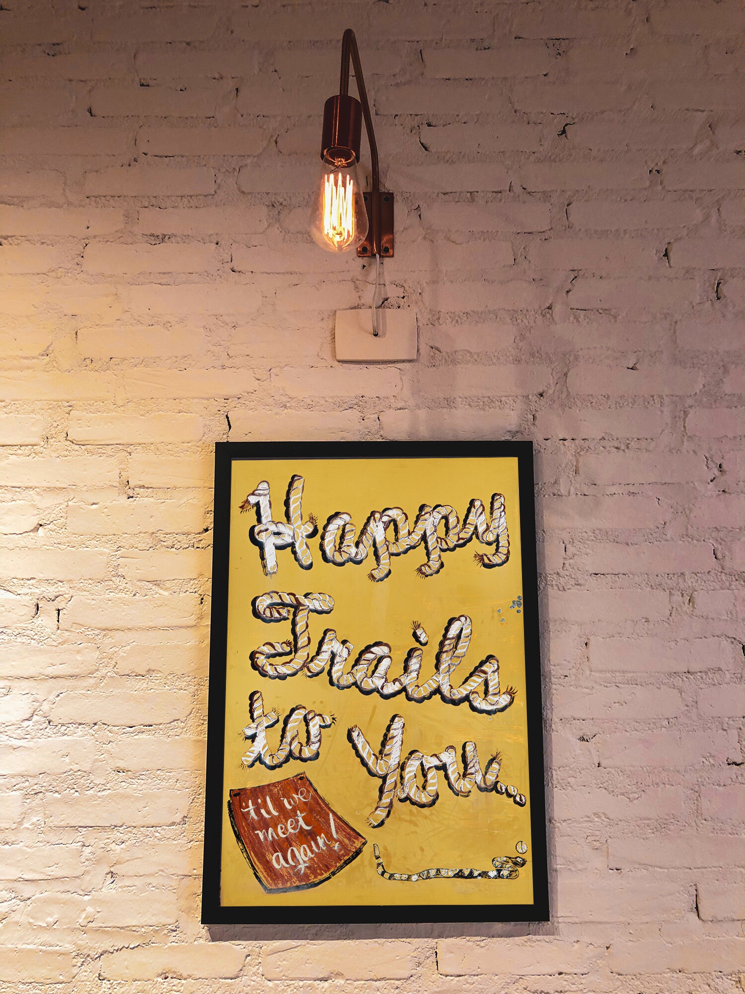 HAPPY TRAILS Western Desert Signage Wild West Physical Print Color ...