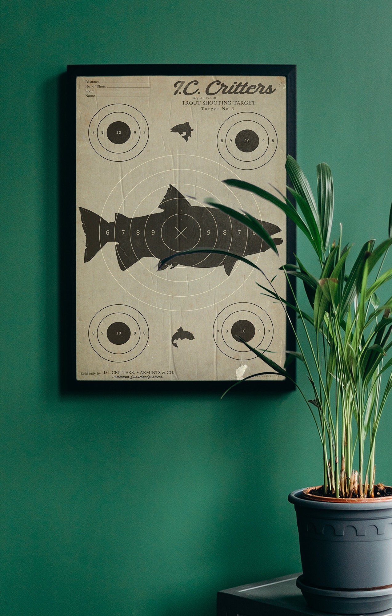 TROUT Shooting Target Western Fishing Hunting Wilderness Signage Print ...