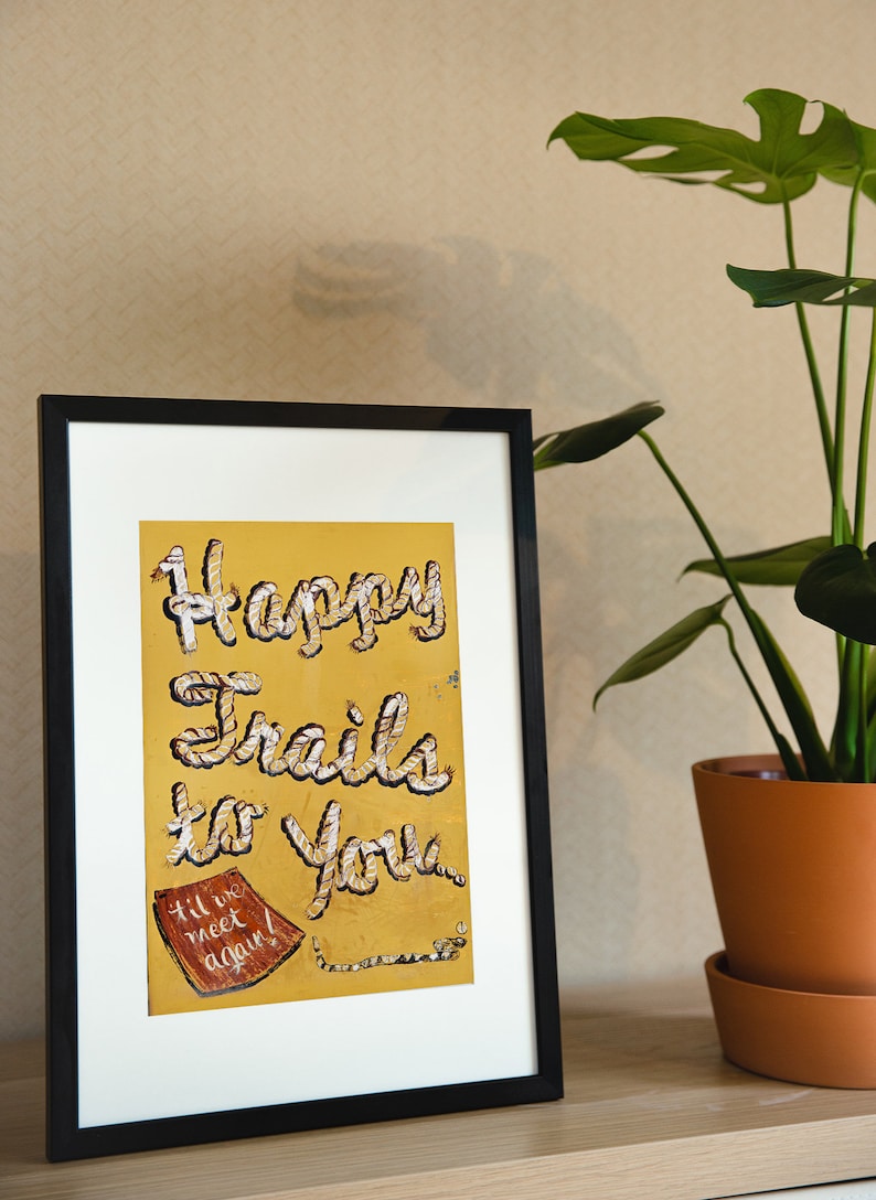 HAPPY TRAILS Western Desert Signage Wild West Physical Print Color ...