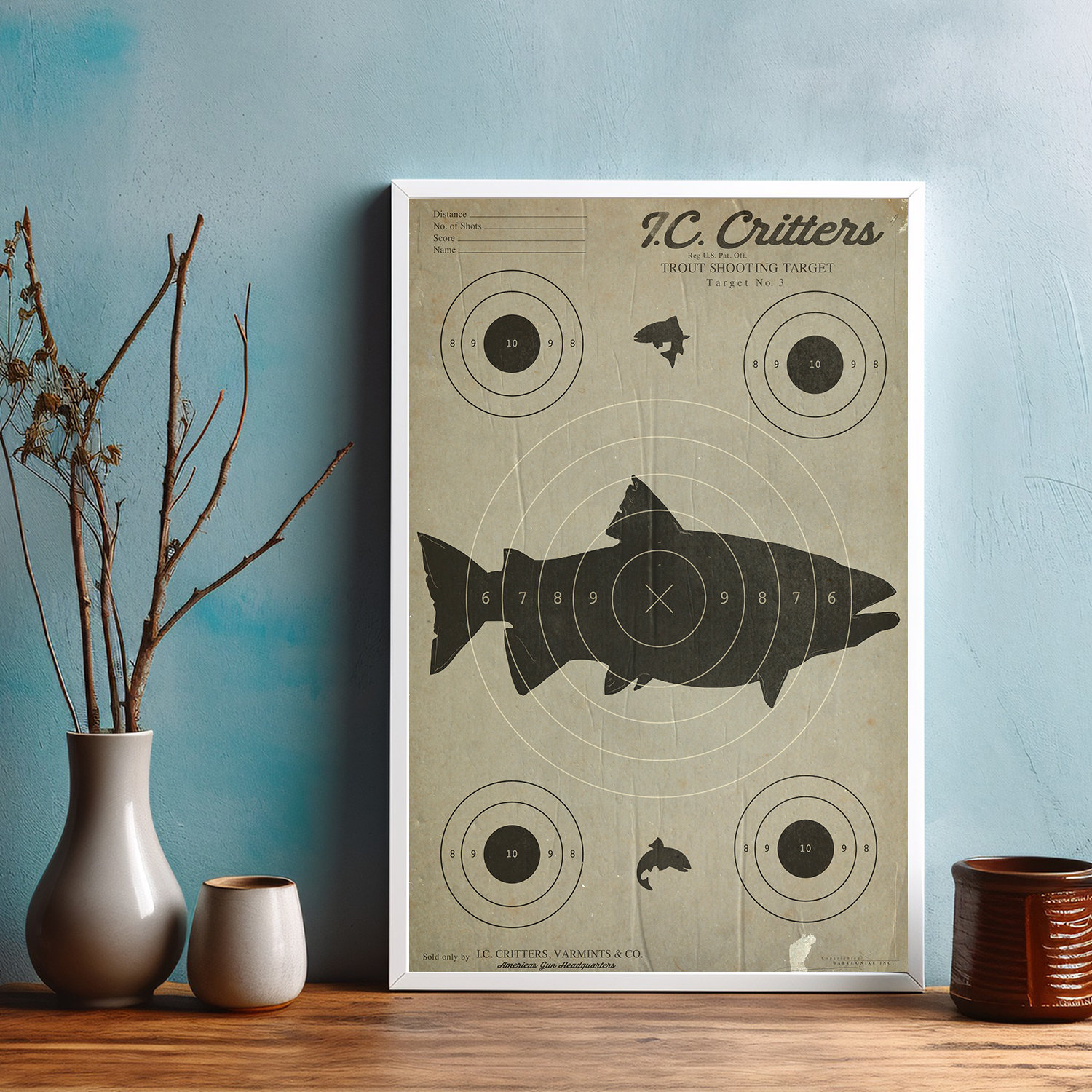 TROUT Shooting Target Western Fishing Hunting Wilderness Signage Print ...