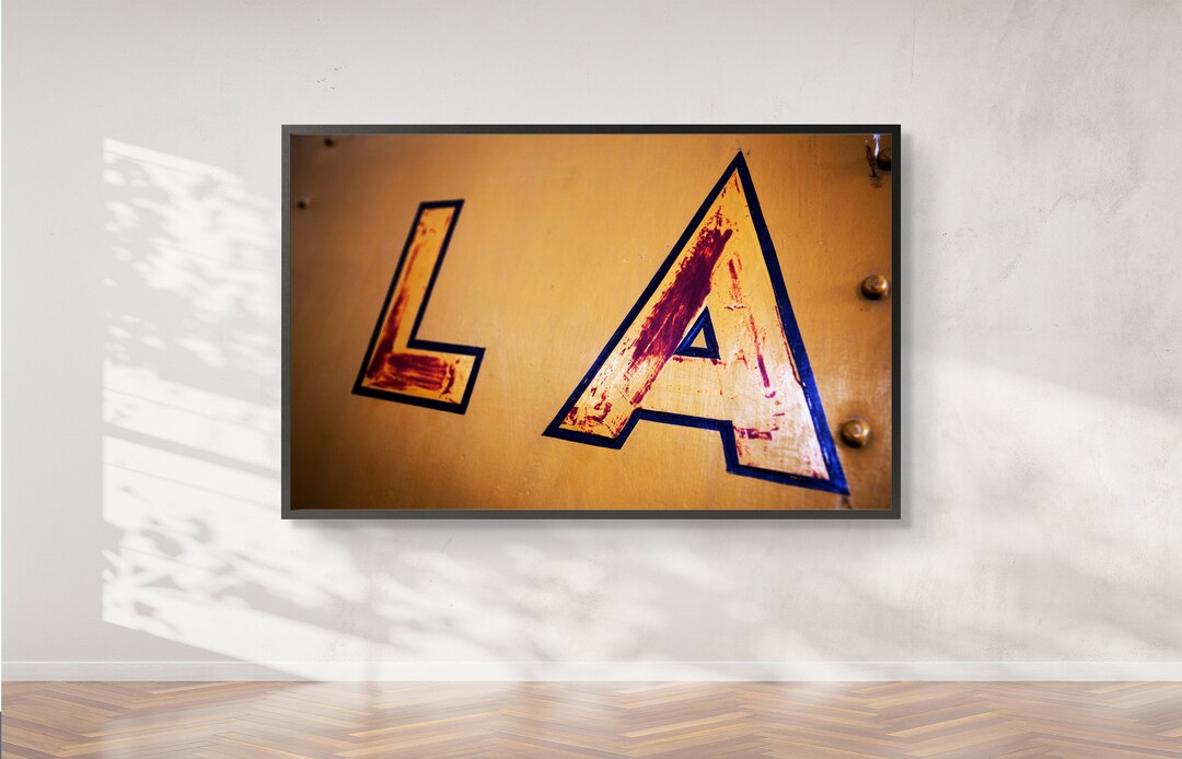 LA Los Angeles California Vintage Signage Photography, Gritty Painted ...