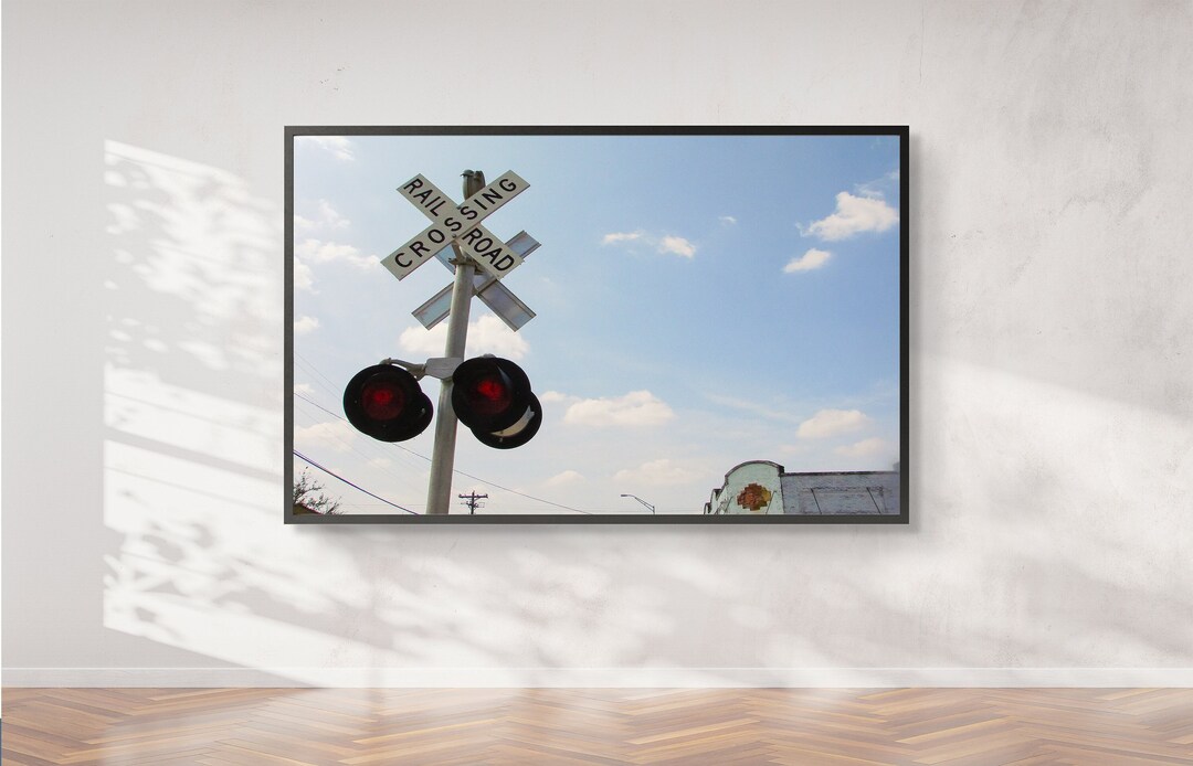 Vintage Railroad Crossing Train Sign Texas Country Photography, Gritty ...