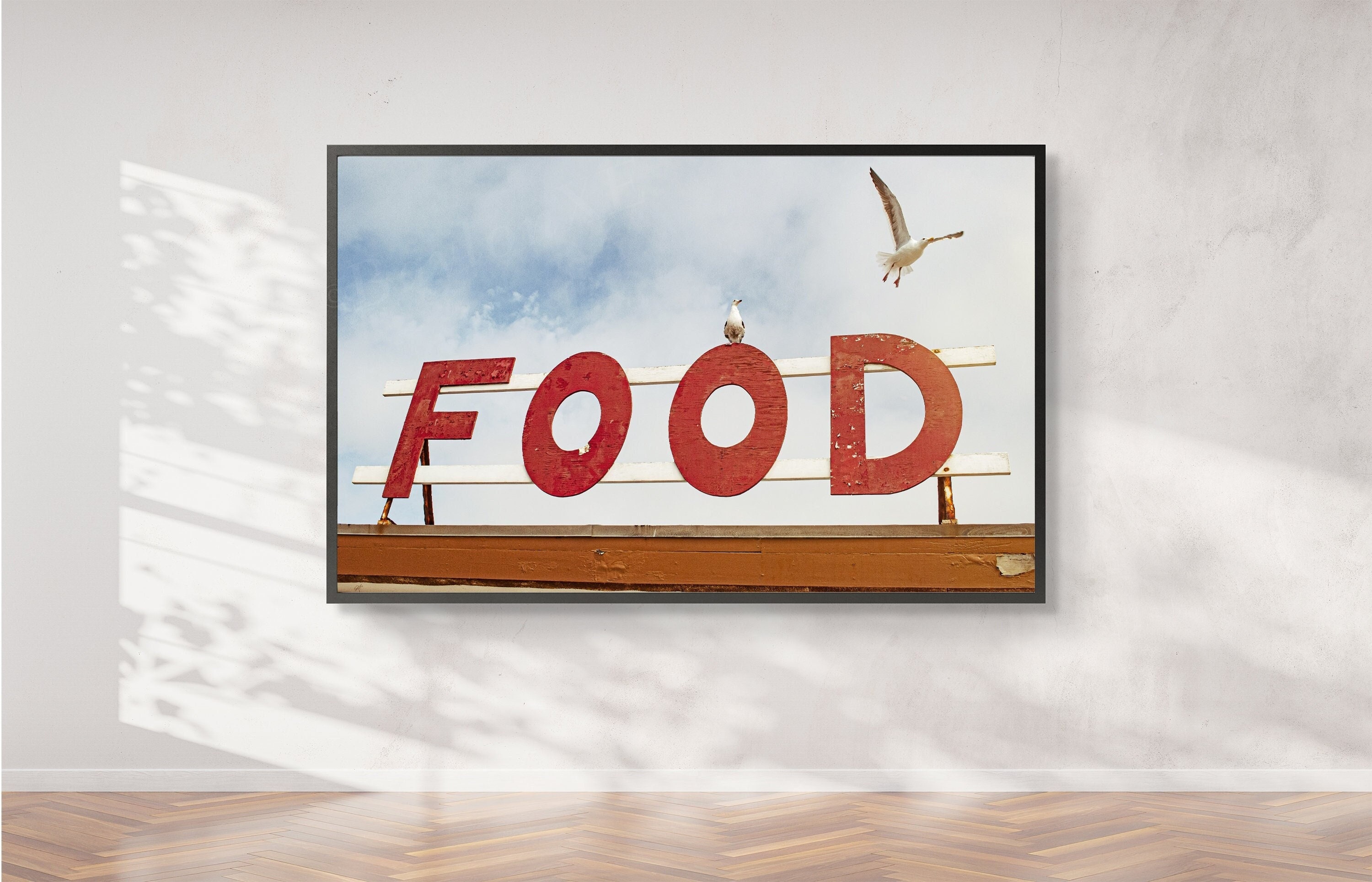 Vintage Food Sign Coastal Photography Physical Print, Kitchen Dining ...