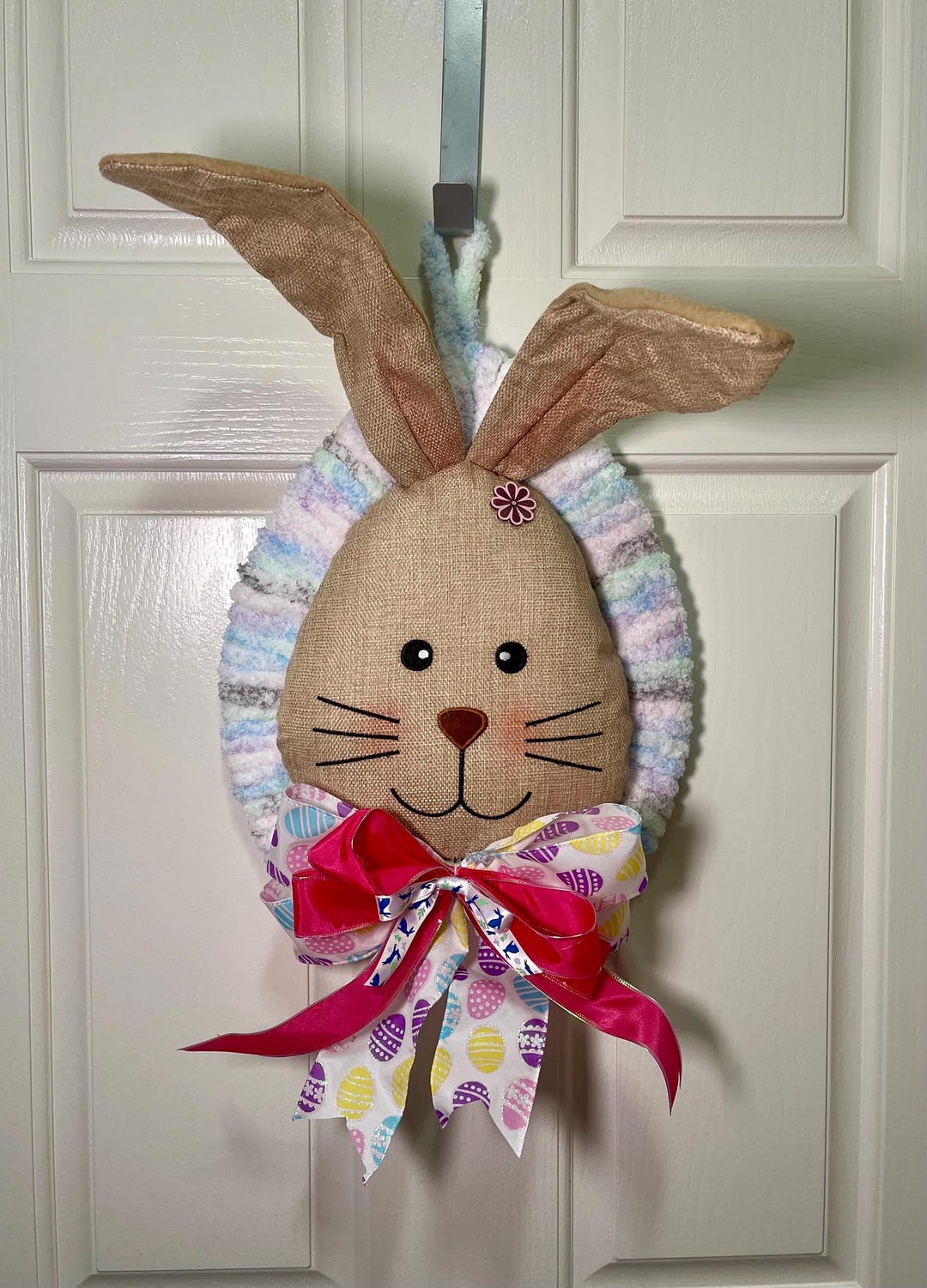 Colorful Easter Bunny Door Decor - Etsy