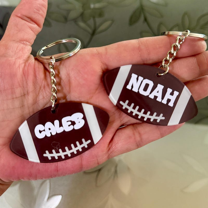 Football Keychain - Etsy