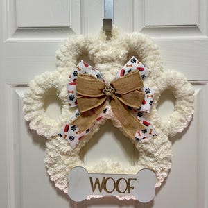 Ivory Paw Print Door Decor Dog Themed Decoration Welcome Sign - Etsy