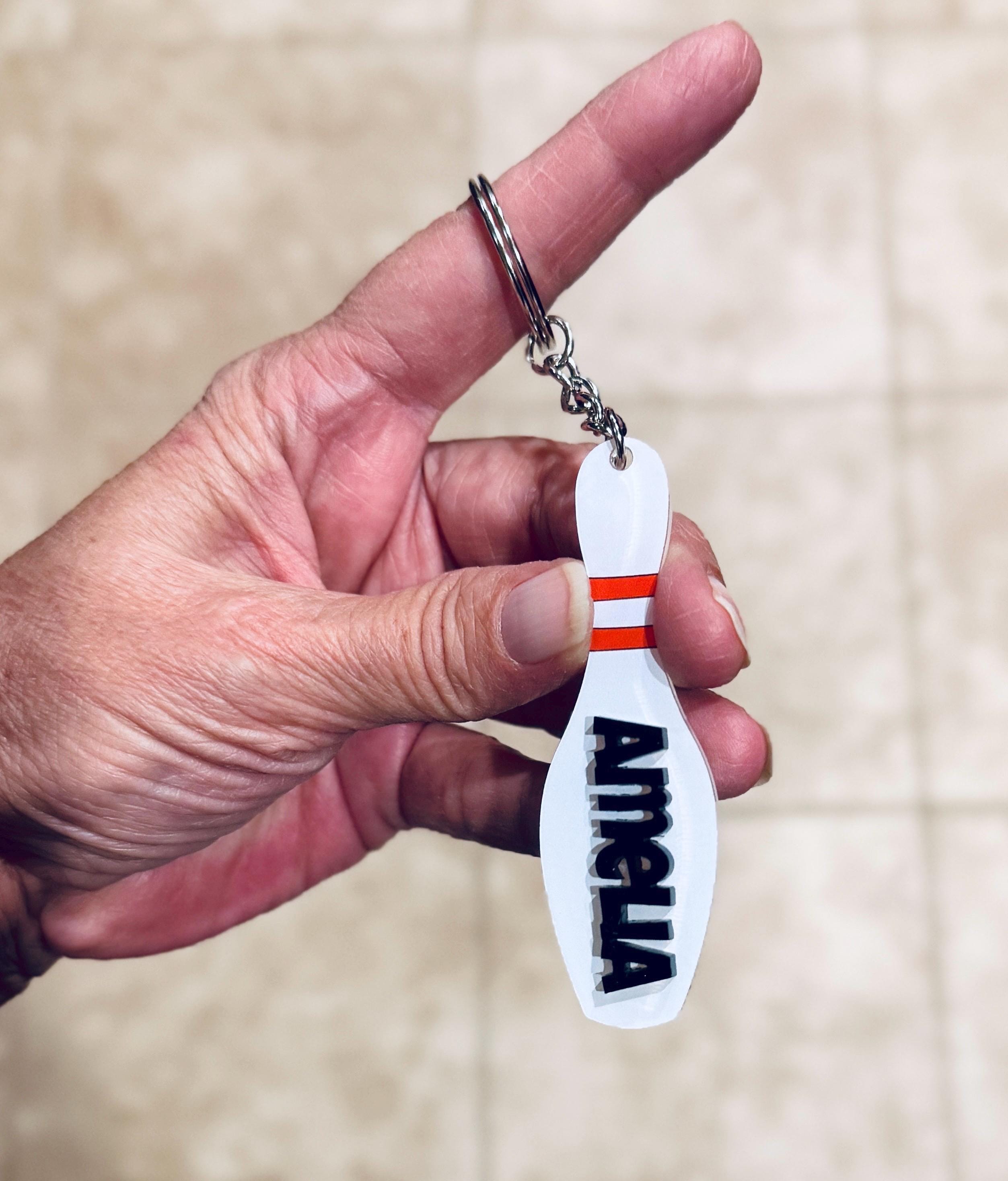 Personalized Bowling Pin Acrylic Keychain - Etsy