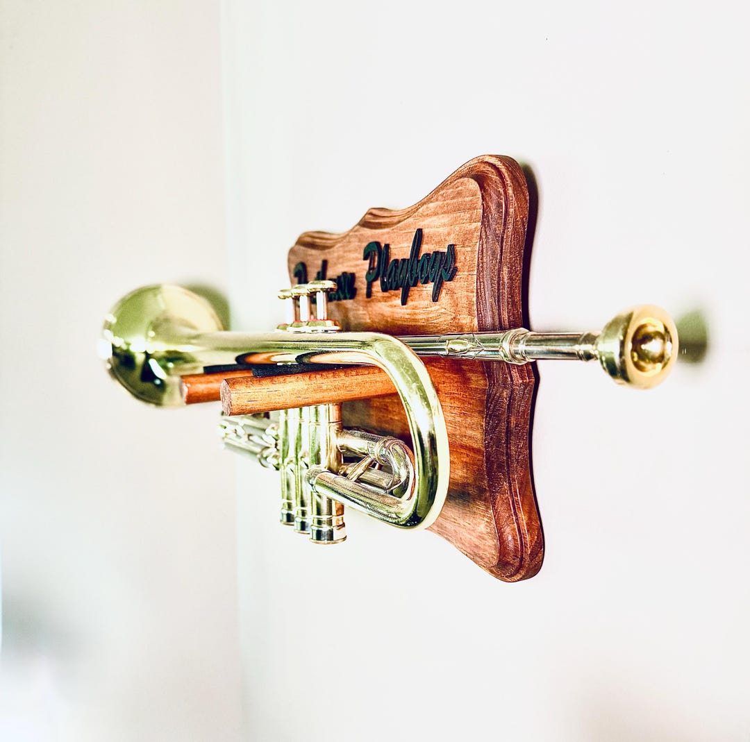 Personalized Trumpet Display: Stained Wood Wall Hanging - Etsy